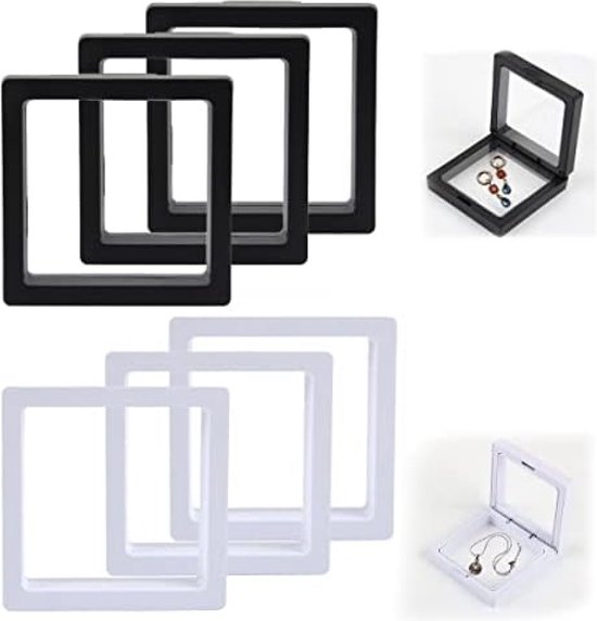 3D zwevende displaybox voor sieraden en munten, transparante standaard ...