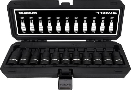 Nut Bit Set Spanner Inner Torx Set T20 - T80 Nuts Tool 1/2 Inch Drive ...