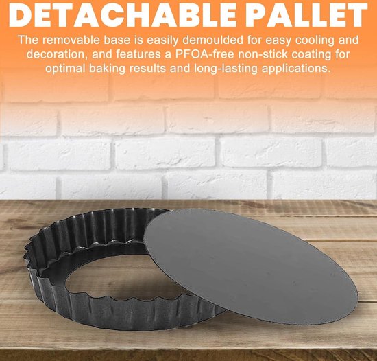 8 stuks taartvorm hefbodem quichevorm Ø10cm mini-taartvorm anti-aanbaklaag- quichevorm... | bol