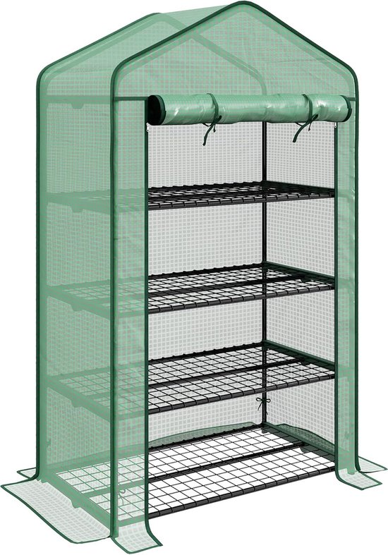 Broeikas voor balkon, rek, broeikas, 4 niveaus, 90 l x 49 b x 160 h cm ...