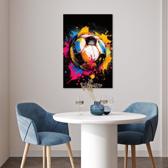 Poster 40x60 cm - Graffiti - Sport - Voetbal - Verf - Bal - Posters - Wanddecoratie... | bol