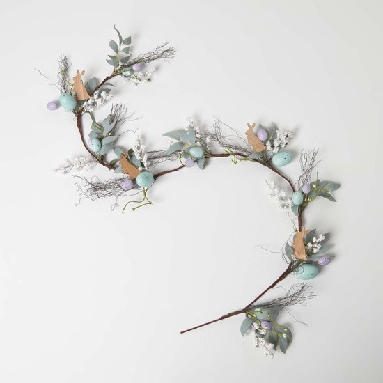 Homescapes Paasslinger blauw-lila - decoratieve slinger met paaseieren ...