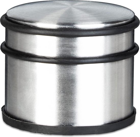 Deurstopper hoog RVS groot rubber voor zware deuren - HBD ca. 7.5x9.5x9 ...