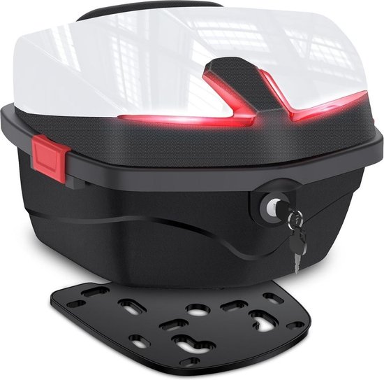 Topkoffer Voor Scooter & Motorfiets – Motorkoffer 35 Liter – Kunststof ...