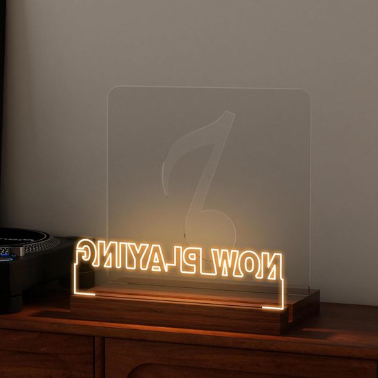 Vinyl Stand Light Up Record Holder met Warm Wit Licht - Houten Acryl ...