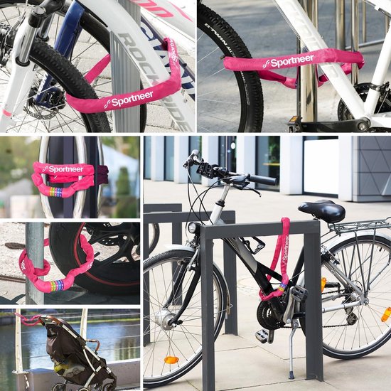 Hoog veiligheidsniveau kettingslot voor fiets - 5-cijferig cijferslot ...