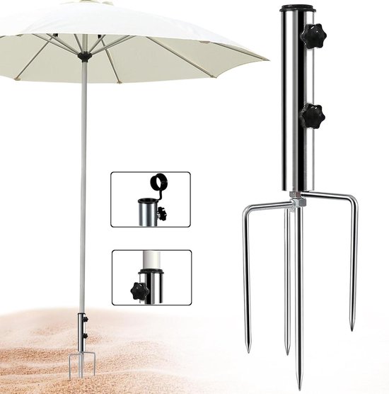 Parasolvoet strand parasolstandaard met spies - afneembare ...