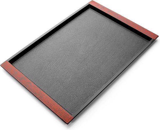 Groot plastic dienblad voor het serveren van voedsel - zwart ...