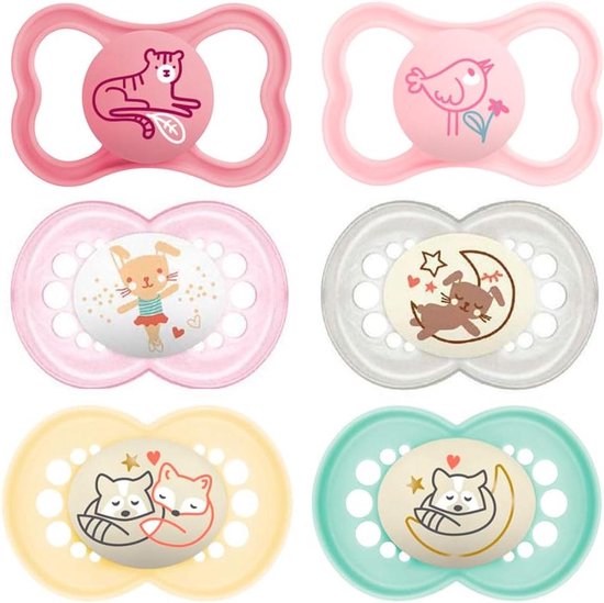 Silicone fopspeen - Day & Night - 16+ Mix Girl - 16-36 maanden - incl. 3... | bol