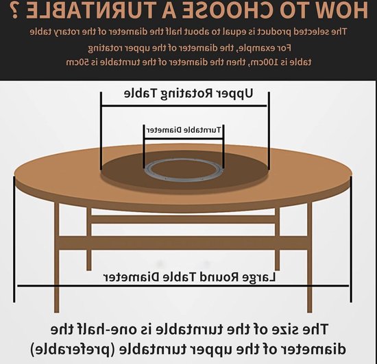Heavy Duty Aluminum Alloy Round Dining Table Swivel Platter - Smooth ...