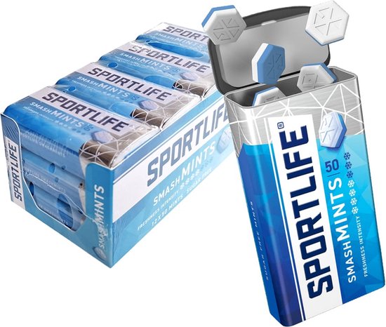 Sportlife - Suikervrije Smashmint Mint Gum - 12 stuks | bol