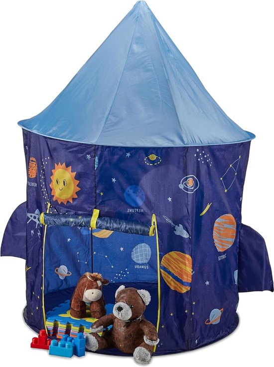 Raket speeltent pop up voor binnen en buiten - Ruimte print - Kinderen ...