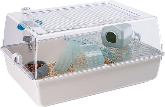 Kunststof kooi hamsters muizen MINI DUNA HAMSTER Twee verdiepingen wit ...