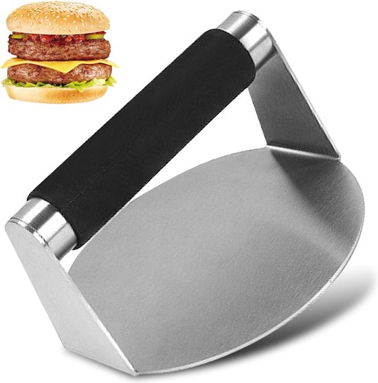 Burgerpers 55 inch rond roestvrij staal - professionele hamburgerpers ...