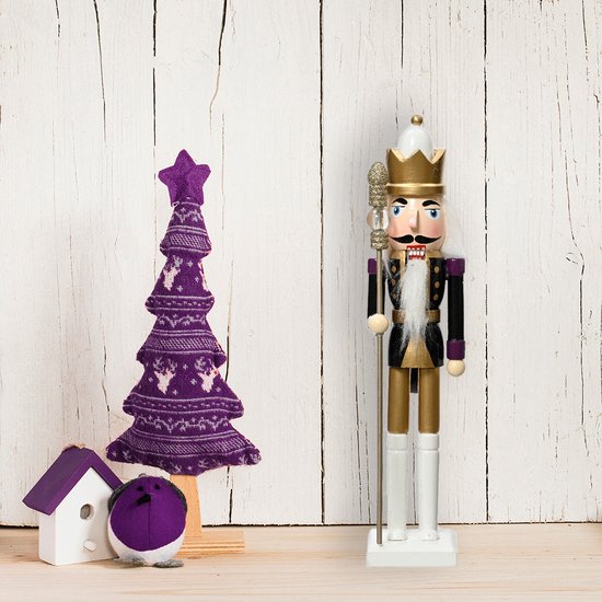 Notenkraker wit goud met dirigeerstok - 25CM | bol