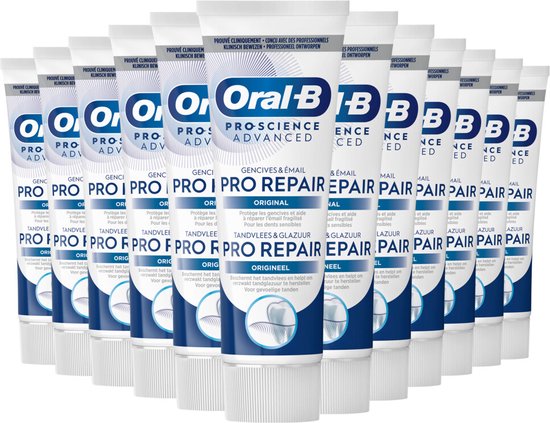 12x Oral-B Tandpasta Pro-Science Advanced Pro Repair 75 ml | bol
