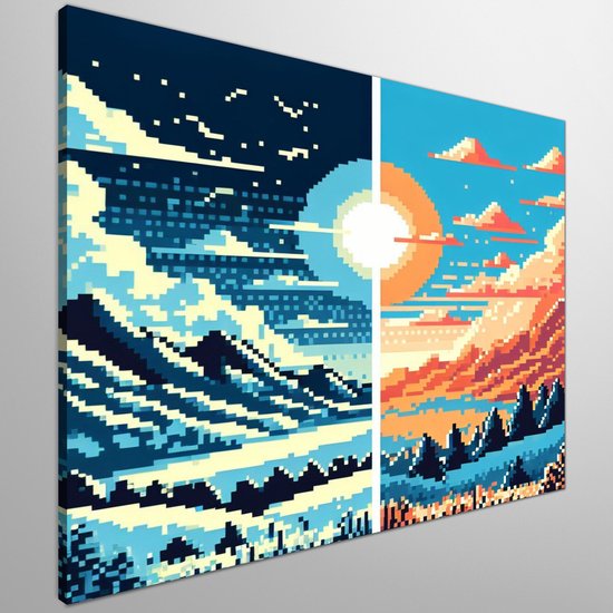 Pixel art landschap schilderij | Digitale droomlandschappen: een ode ...