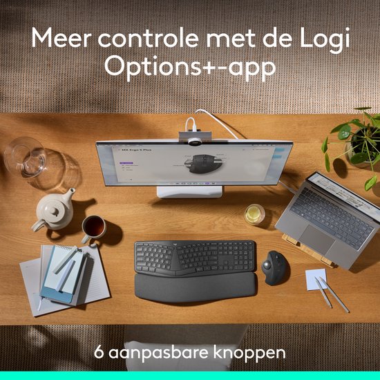 Logitech MX Ergo S Draadloze Muis - Ergonomisch - Bluetooth - Graphite ...