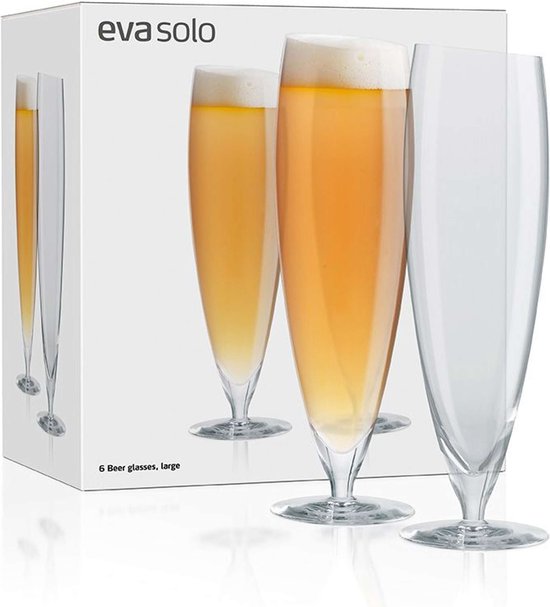 Eva Solo - Glas Bier Groot 500 ml Set van 6 Stuks - Transparant - Glas | bol