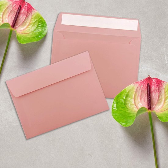 Oudroze enveloppen - DIN C6 formaat - 114 x 162 cm - zelfklevend ...