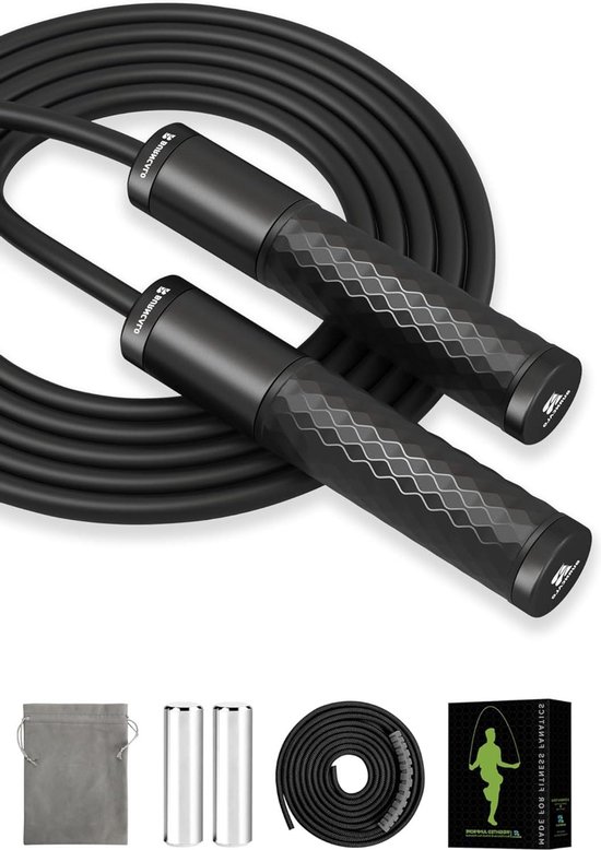 Springtouw - Touwtje springen voor fitness en duurtraining met metalen ...