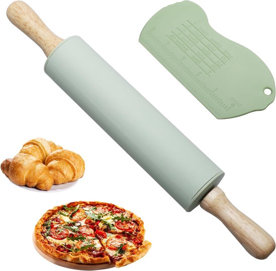 Luvetrex ® Bakrol van Siliconen met Houten Handvat voor Veelzijdig ...