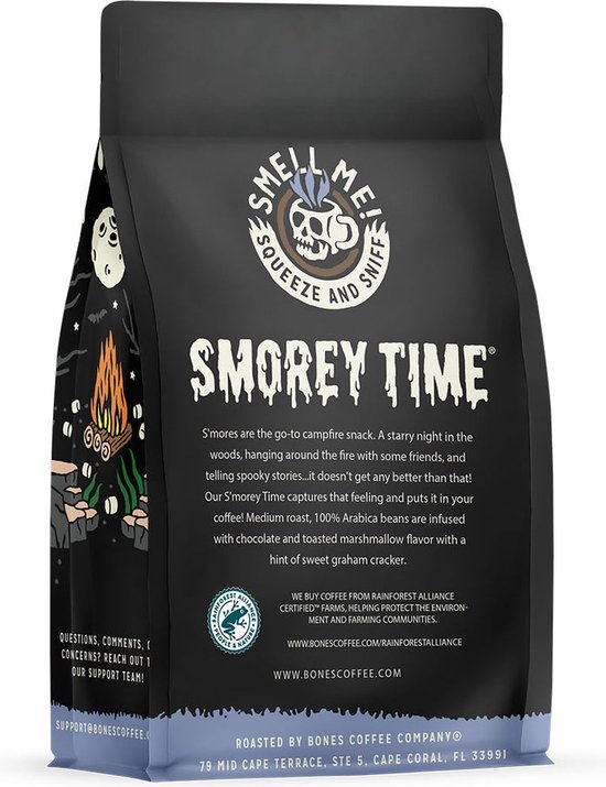 Bones coffee - smorey time - ground coffee - gemalen koffie - chocolade ...