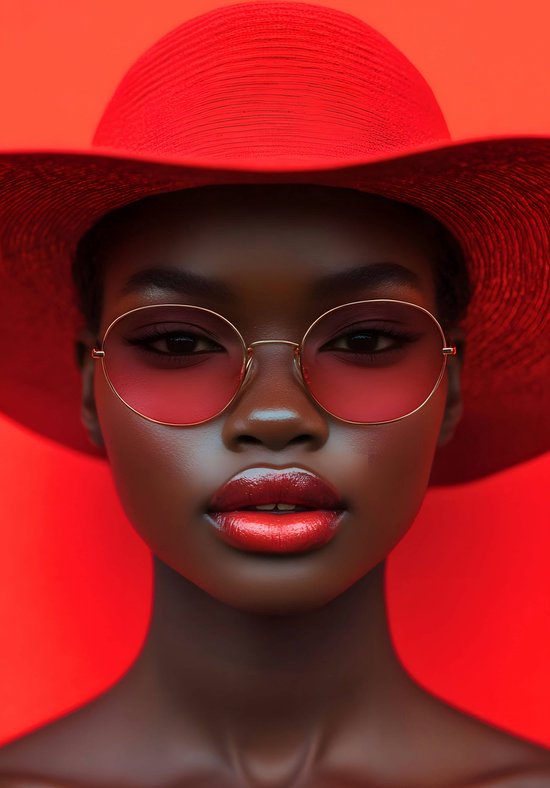 Rood Poster | Portret Poster | Creatieve Poster | Kunst Poster ...