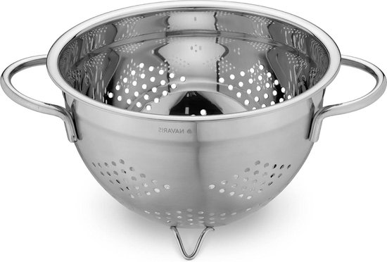 Roestvrij stalen vergiet - 28 liter - Metalen vergiet met handgrepen ...