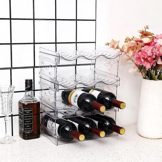 Stapelbaar flessenrek - flessenhouder voor koelkast en kast ...