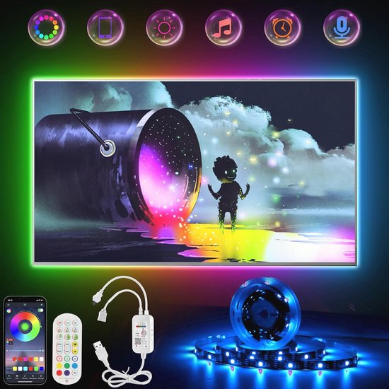 RGB LED achtergrondverlichting - TV & PC - Music Sync - 2M | bol
