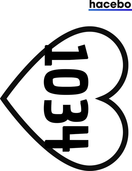 Hart Sticker - 18CM - Container sticker - Cijfer Sticker - 1 Stuks ...