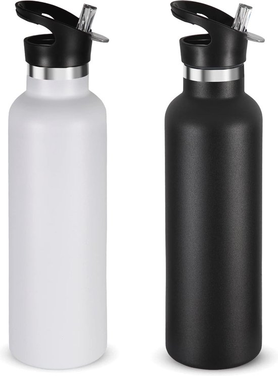 Geïsoleerde Roestvrijstalen Waterflessen 750ml - Dubbele Wand Sportfles ...