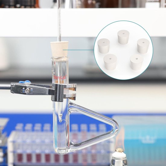 Solid Rubber Stoppers with Single Hole 5-Pack 9# Airtight Control Taper ...