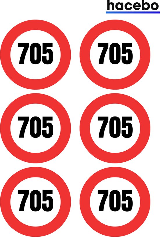 Verkeersbord Sticker - 8CM - Container sticker - Cijfer Stickers - 6 ...