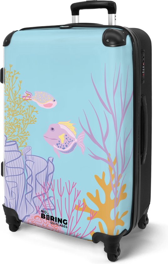 NoBoringSuitcases.com® - Koffer groot - Rolkoffer lichtgewicht - Blauw ...