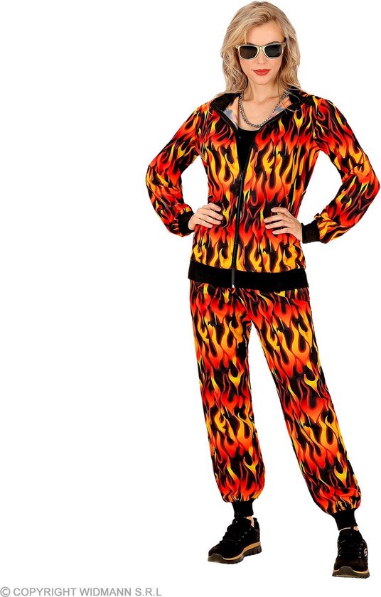 Widmann - Grappig & Fout Kostuum - Keihard Vlammen Retro Trainingspak ...