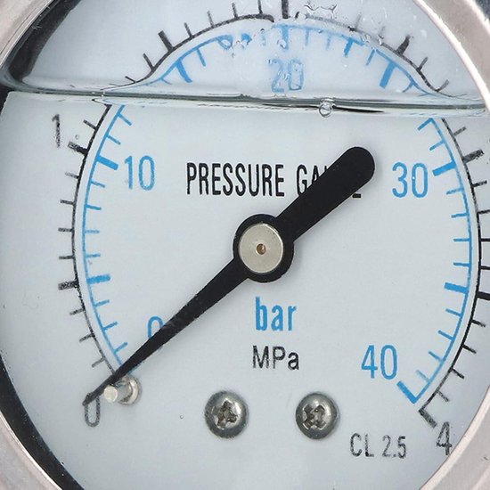 Glycerine Gevulde Manometer Bar Mpa Dual Graduation 1-4 "NPT Draad Connector Gauge... | bol