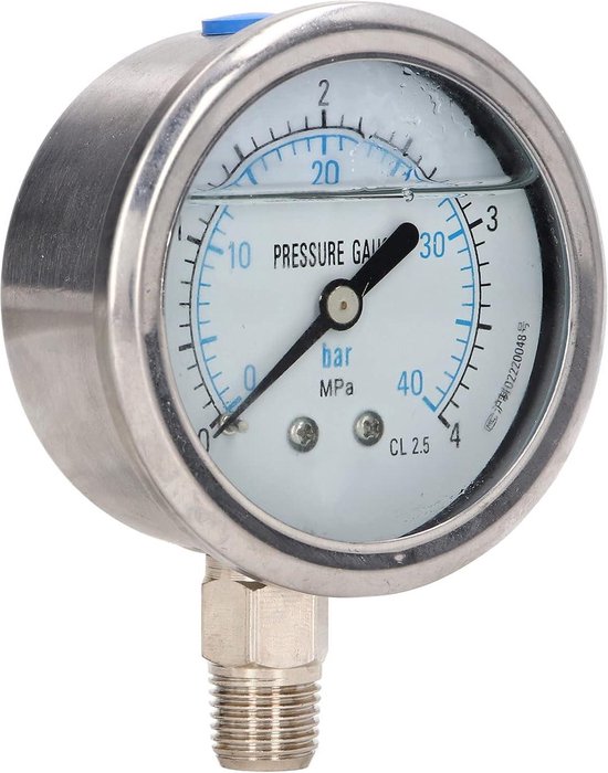 Glycerine Gevulde Manometer Bar Mpa Dual Graduation 1-4 "NPT Draad ...