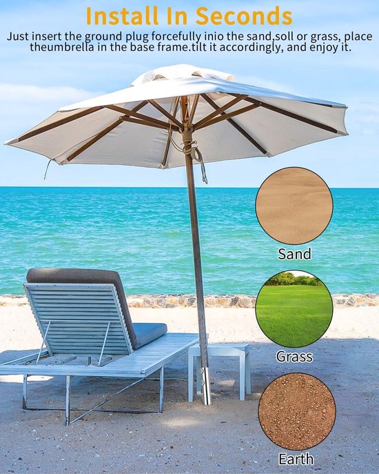 Parasolstandaard met gazonpoort - Afneembare parasolhouder - Grondpen ...