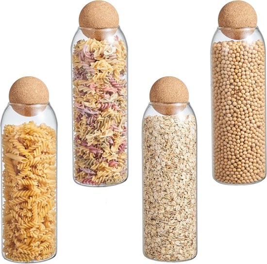 Transparante glazen opbergpot - Set van 4 - 15L - Ideaal voor thee ...