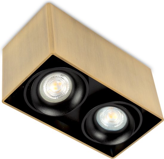 Opbouwspot Bjorn 2 Messing | bol