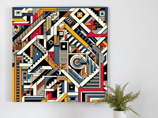Abstract escher schilderij | Intrigerend zigzag patroon onthult ...