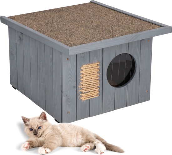 Springos Kattenhuis - Geïsoleerd - Voor Buiten - Weersbestendig - 58 X ...