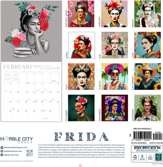 Frida Kahlo Kalender 2025 | bol