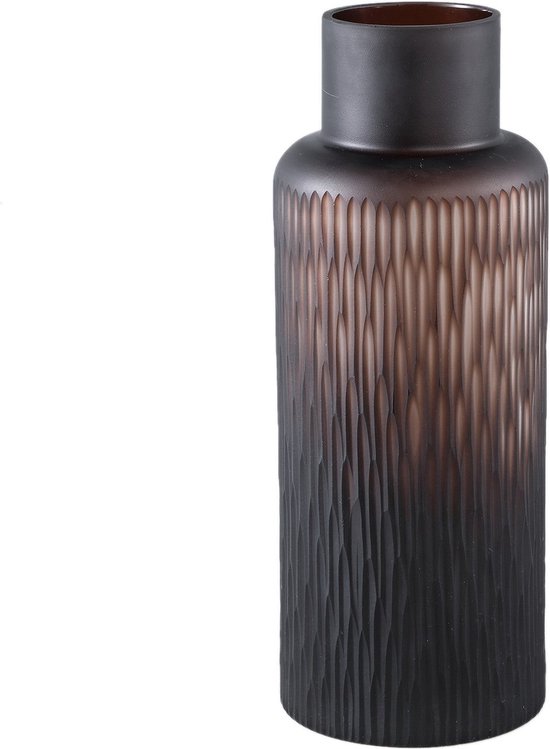 PTMD Vaas Hivvay - 14x14x35 cm - Glas - Bruin | bol