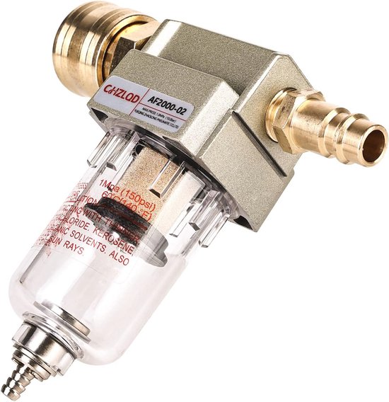 Waterafscheider en persluchtfilter 1/4 inch met drukregelaar en ...