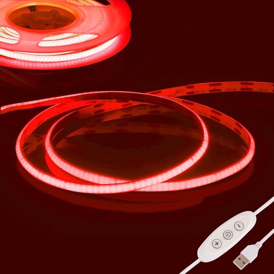 Led strips Rood COB Licht 5V 2m USB TV-achtergrondverlichting960LEDs ...