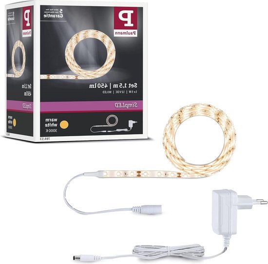 Led strips set 15m warmwit 230/12V DC incl. 1x5 watt strip wit ...
