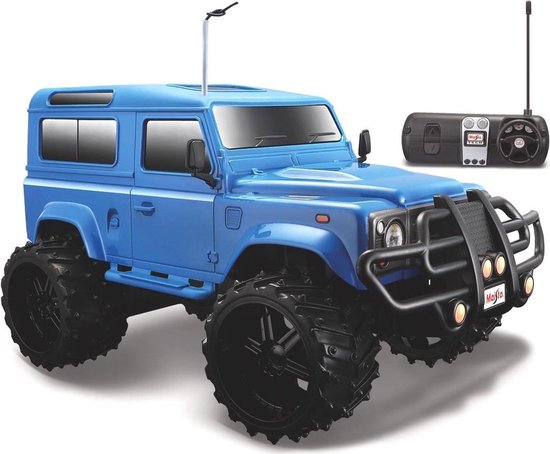 Maisto Auto Tech Land Rover Defender 1:16 27/40 Mhz Blauw | bol